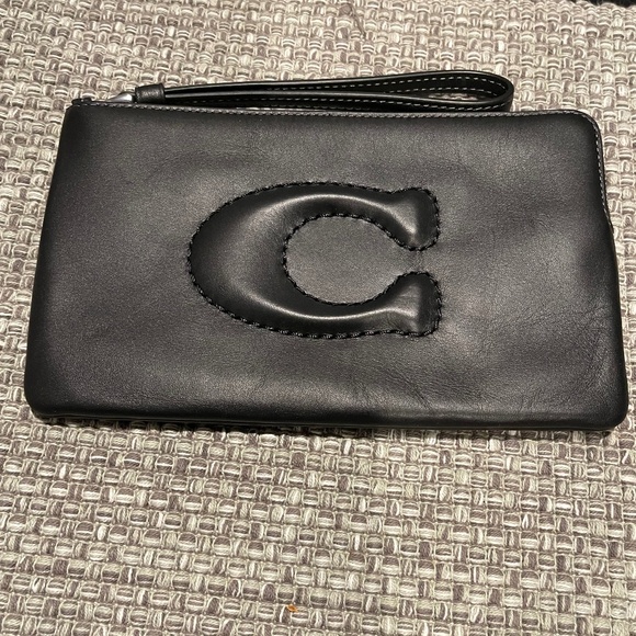 Coach | Bags | Coach Large Corner Zip Wristlet Black Nwt | Poshmark